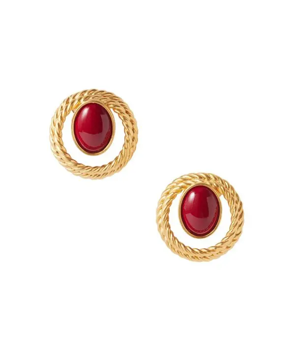 SONIA PETROFF Nest Clip-on Earrings - Burgundy