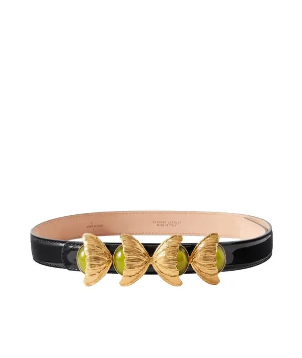 SONIA PETROFF Retro Flower Embellished Belt - Black