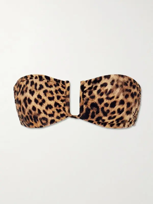 Melissa Odabash Prague Leopard-print Bandeau Bikini Top - Brown