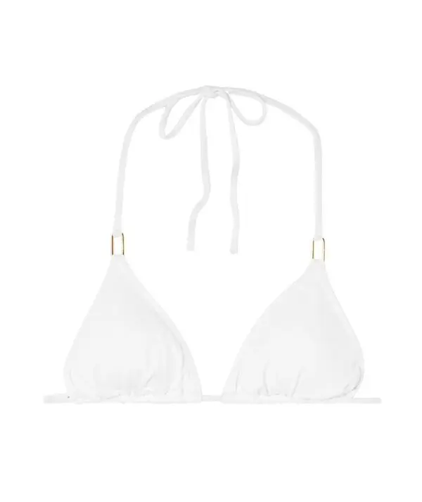 Melissa Odabash Cancun Embellished Triangle Bikini Top - White