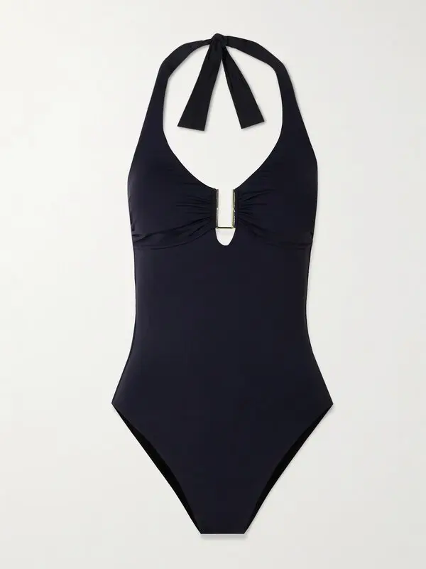 Melissa Odabash Tampa Embellished Halterneck Swimsuit - Black