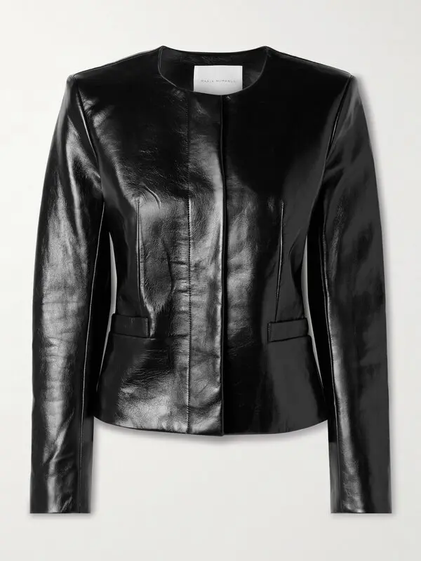 Maria Mcmanus Crinkled Leather Jacket - Black