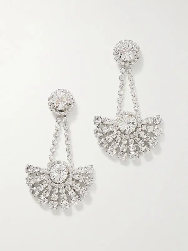 JENNIFER BEHR Velma Rhodium-plated Crystal Earrings - Neutrals