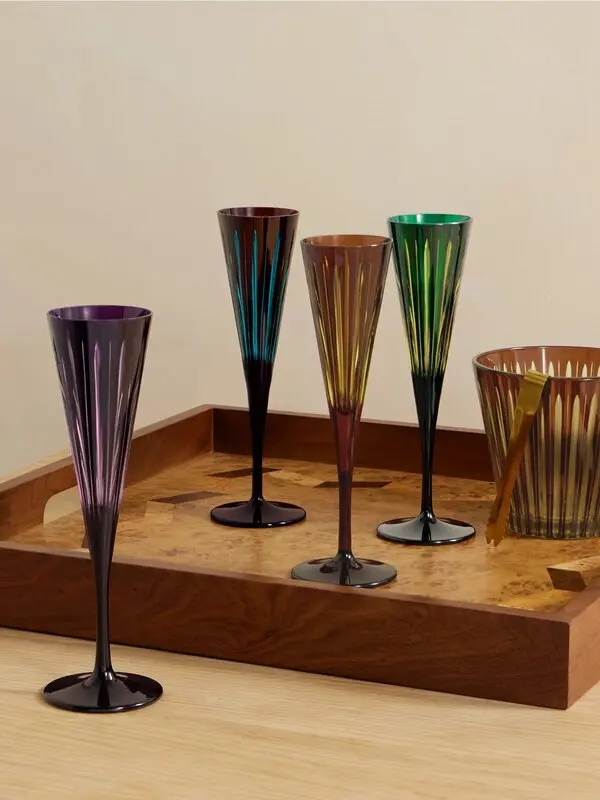 L'Objet Prism Set Of Four Champagne Flutes - Multi