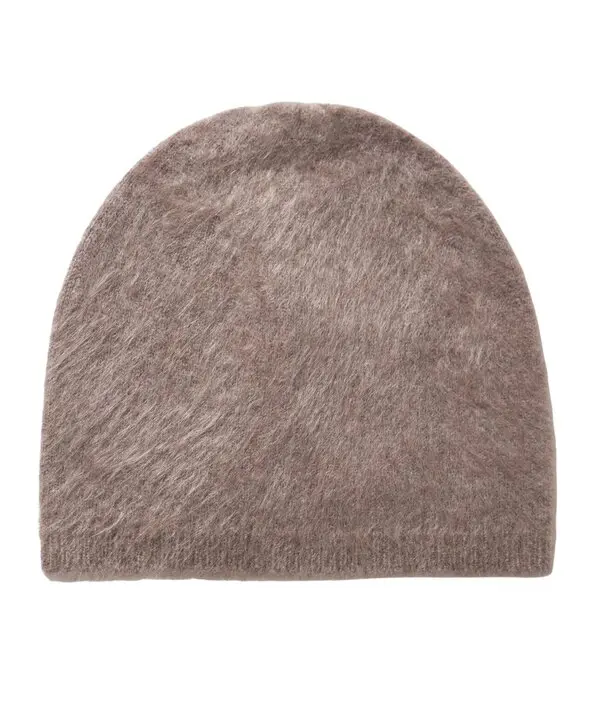 LISA YANG Brushed Cashmere Beanie - Neutrals