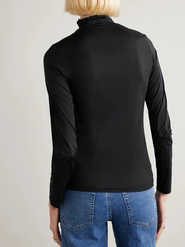 FRAME Hosiery Jersey Turtleneck Top