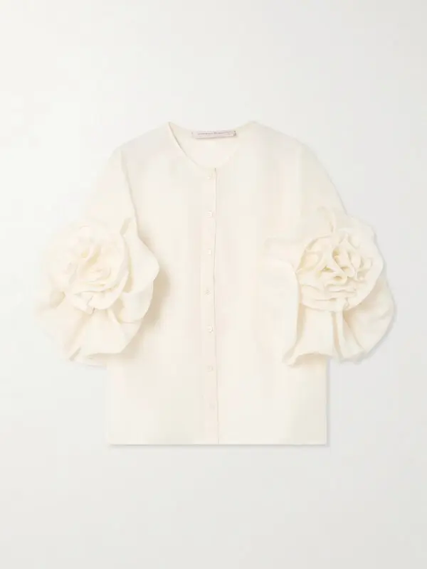 Carolina Herrera Gathered Silk Blouse