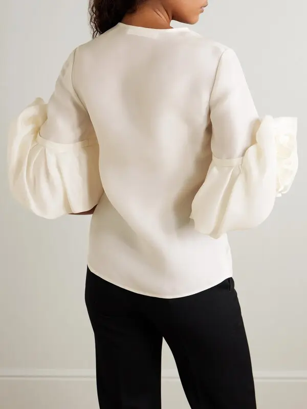 Carolina Herrera Gathered Silk Blouse