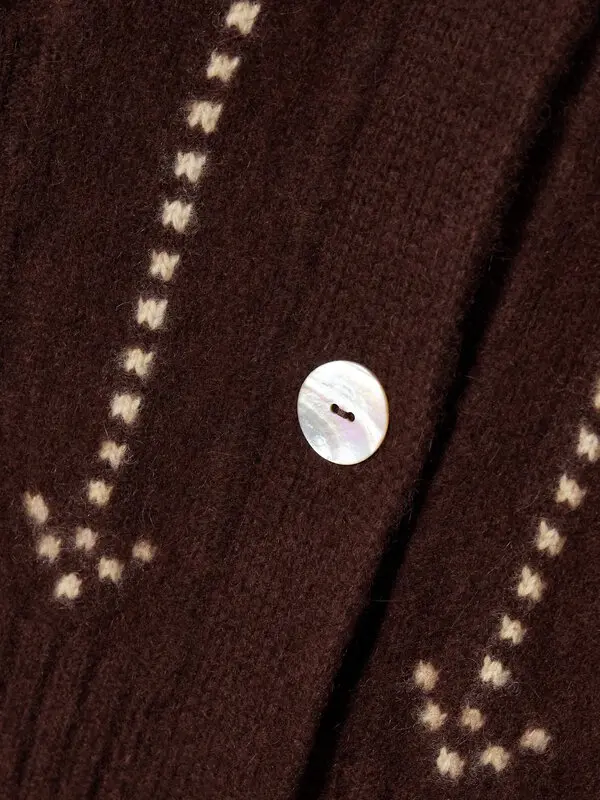 Calle Del Mar Intarsia-knit Cashmere Cardigan