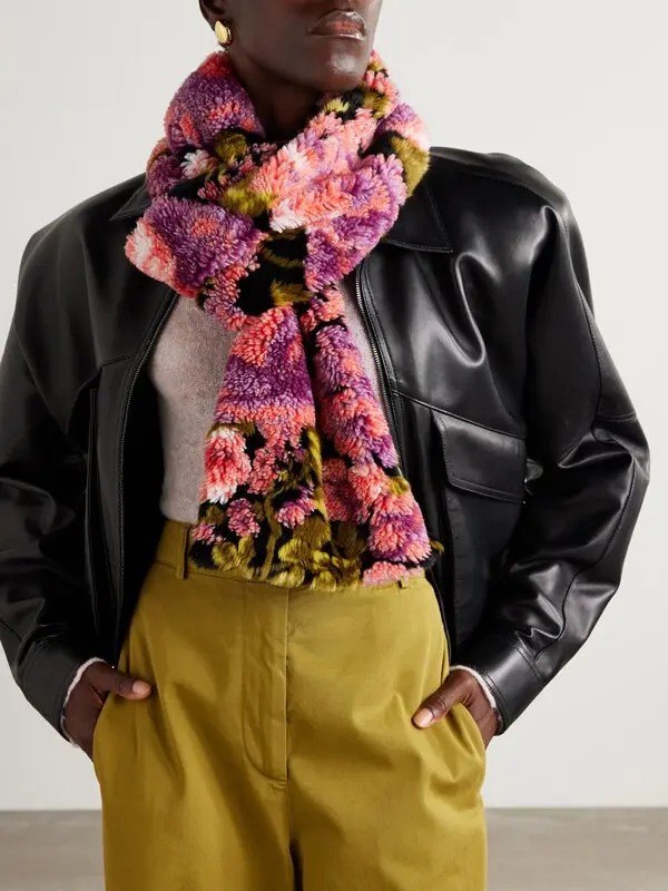 Dries Van Noten Floral-print Plush Scarf