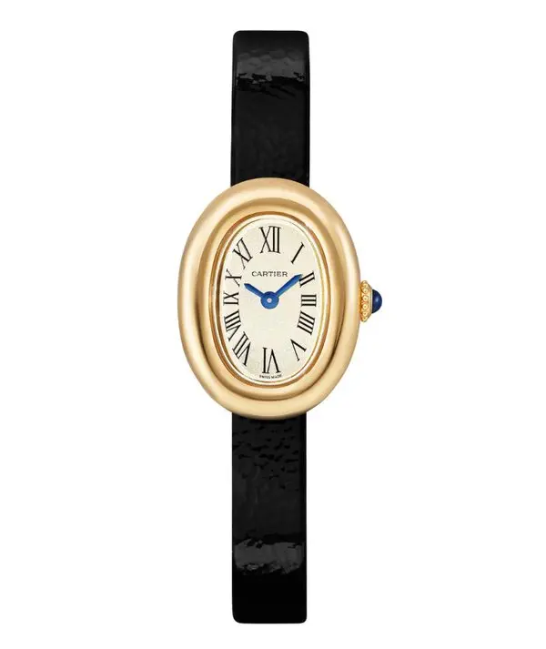 CARTIER Baignoire 18.7mm Mini 18-karat And Leather Watch - Gold