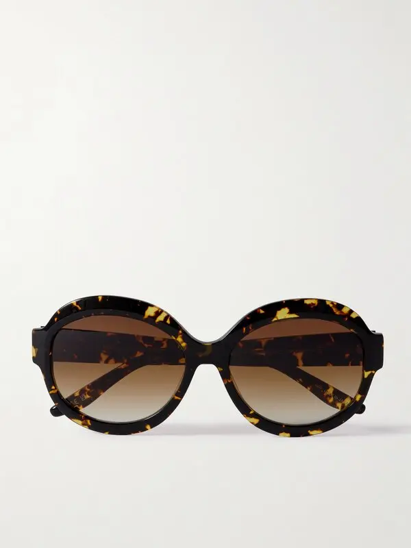 Barton Perreira Orleandra Round-frame Sunglasses - Tortoiseshell