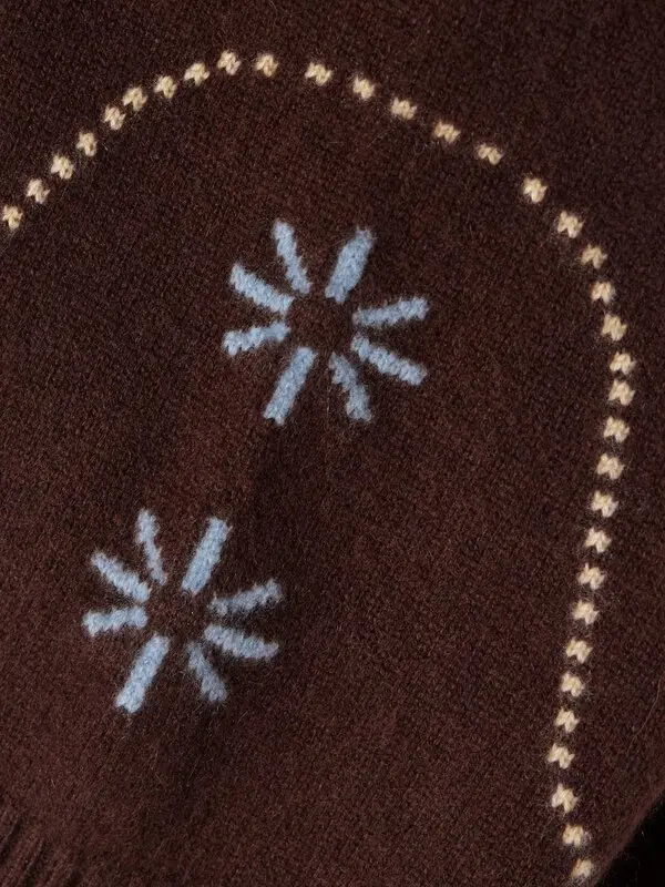 Calle Del Mar Intarsia-knit Cashmere Wide-leg Pants