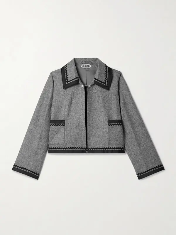 BODE Cropped Wool-twill Jacket