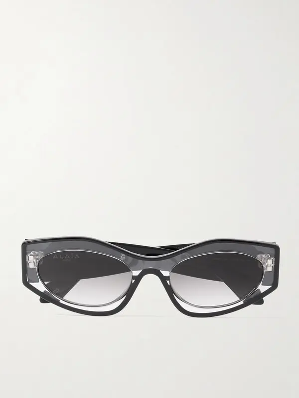 ALAÏA EYEWEAR Two-tone Cat-eye Sunglasses - Black