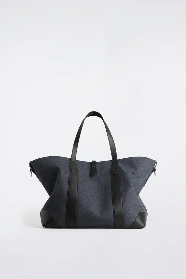 Cos Weekender Wool-blend Tote Bag - Gray