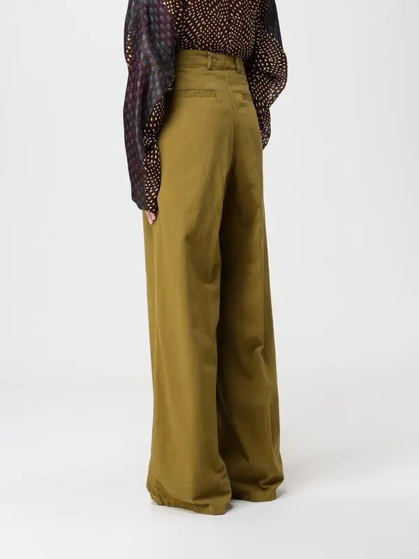 Dries Van Noten Wide Leg Trousers - Kaki