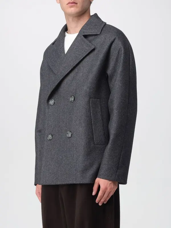 HEVO Double Breasted Coat - Charcoal