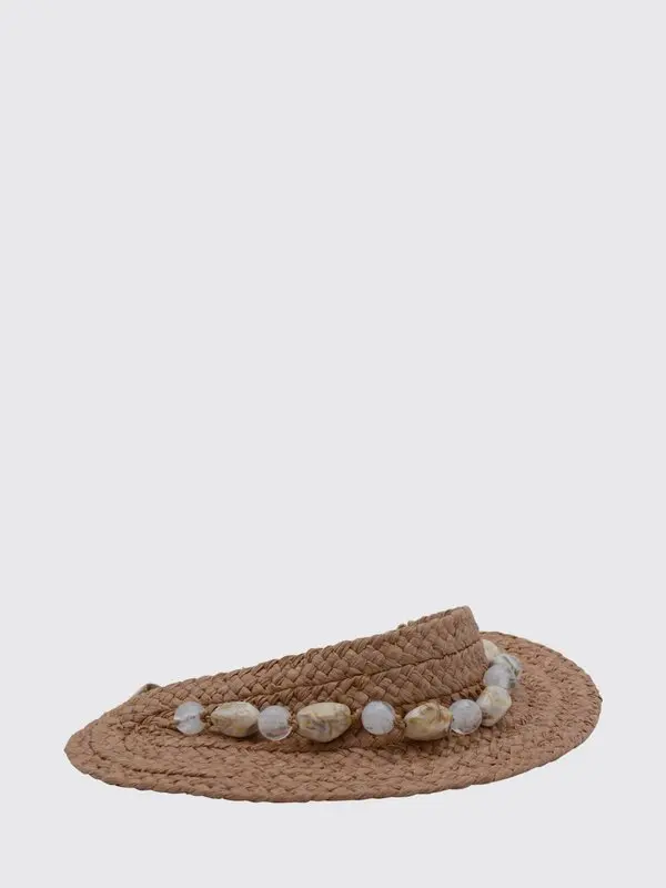 Helen Kaminski Straw Visor With Embellished Detail - Hazel