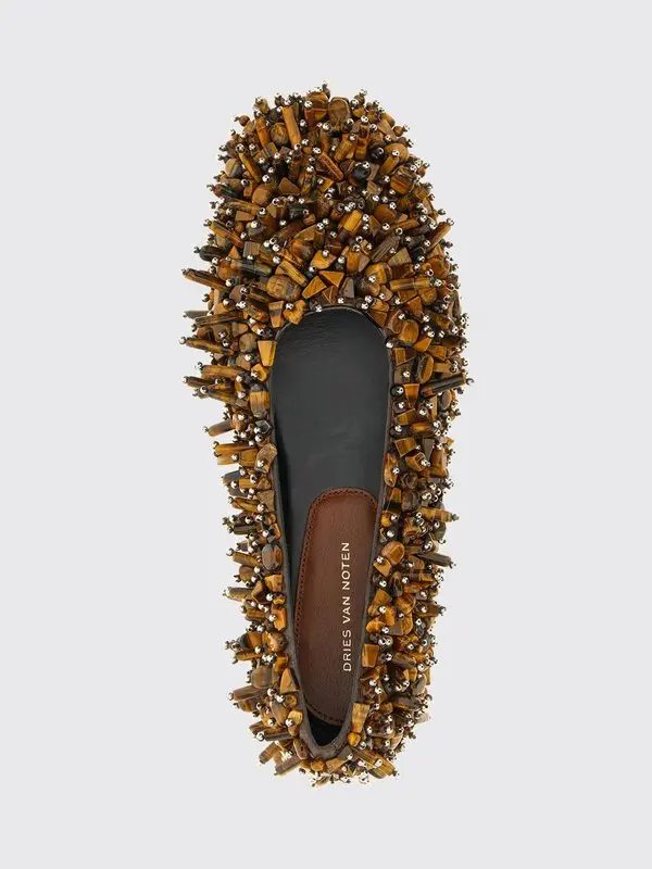 Dries Van Noten Embellished Ballet Flats - Brown