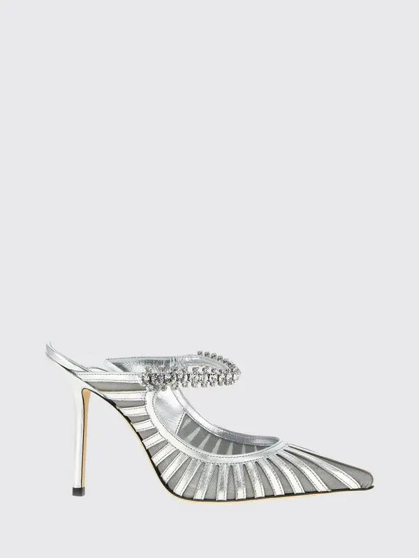 JIMMY CHOO Metallic Embellished Stiletto Pumps - Silver