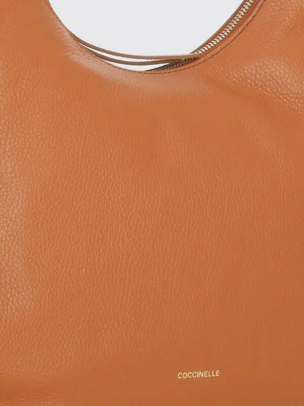 COCCINELLE Rebekka Grained Leather Hobo Bag - Orange