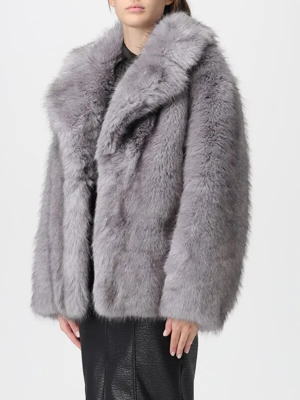 STAND STUDIO Fur Coat - Grey