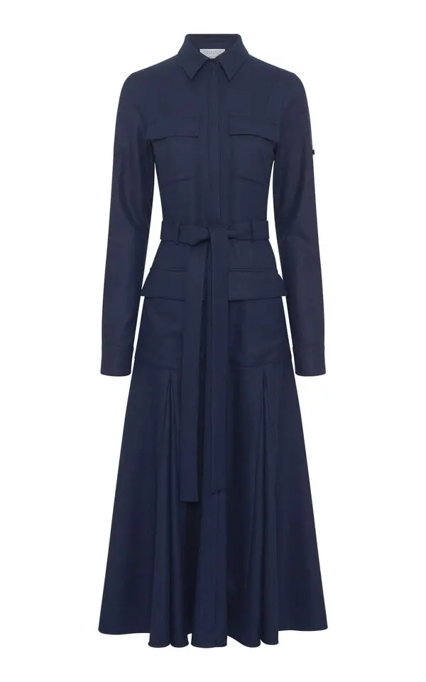 Gabriela Hearst Meyer Pleated Maxi Shirtdress