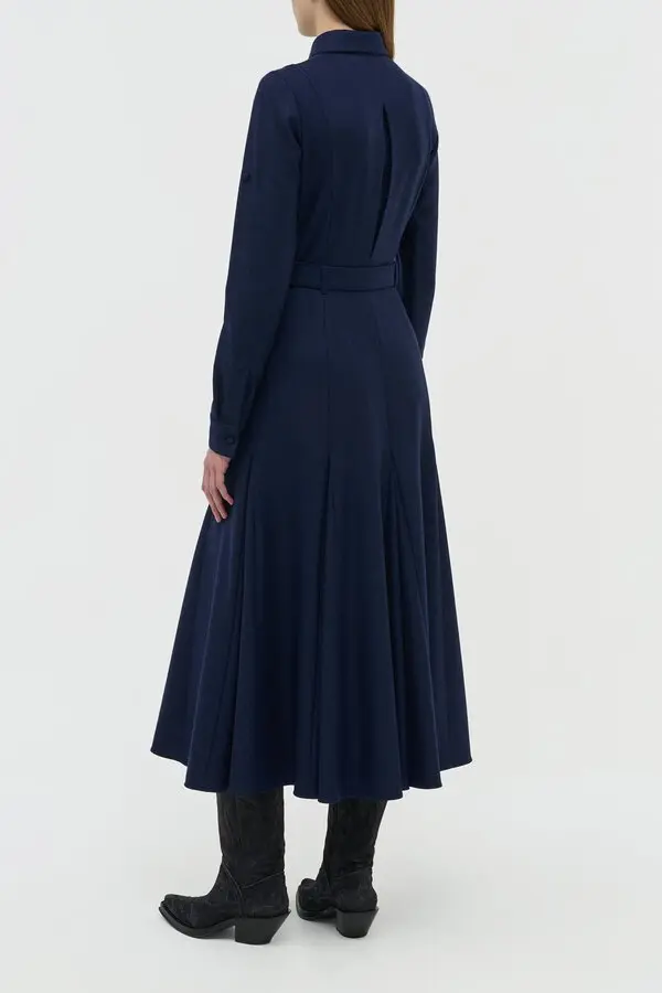 Gabriela Hearst Meyer Pleated Maxi Shirtdress