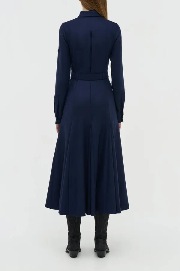 Gabriela Hearst Meyer Pleated Maxi Shirtdress