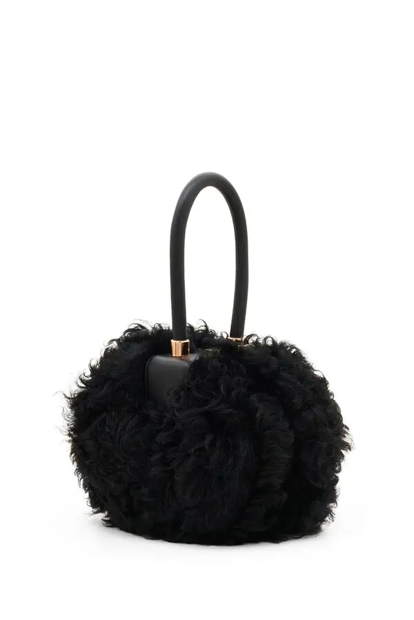 Gabriela Hearst Nina Bag In Shearling - Black