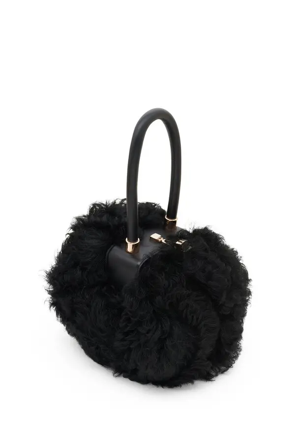 Gabriela Hearst Nina Bag In Shearling - Black