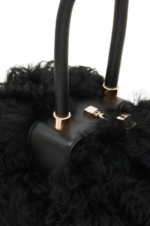 Gabriela Hearst Nina Bag In Shearling - Black