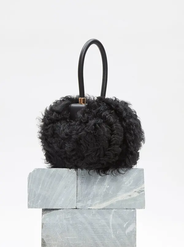 Gabriela Hearst Nina Bag In Shearling - Black