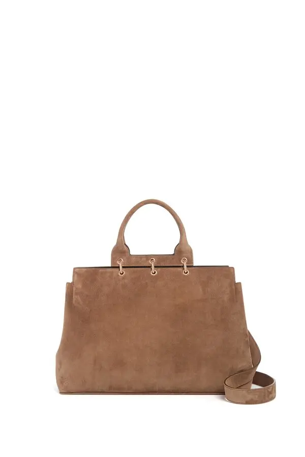 Gabriela Hearst Large Amethyst Suede Tote Bag - Dark Sand