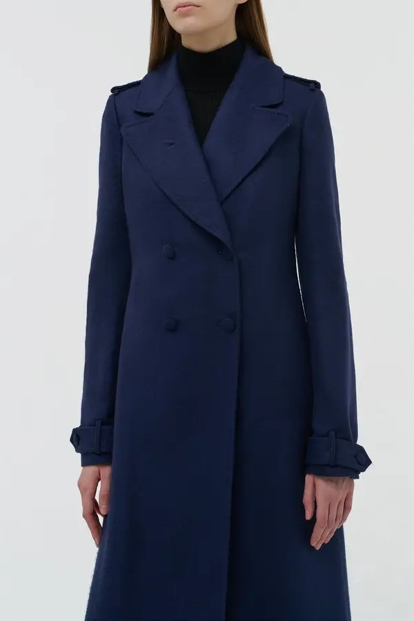 Gabriela Hearst Houstt Winter Silk Trench Coat - Navy