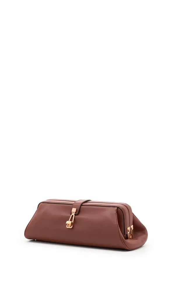 Gabriela Hearst Paola Nappa Leather Baguette Clutch - Cognac