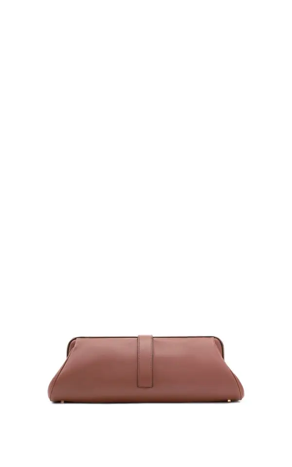 Gabriela Hearst Paola Nappa Leather Baguette Clutch - Cognac