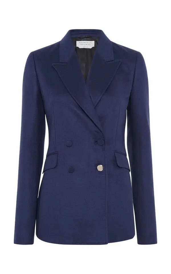 Gabriela Hearst Stephanie Blazer In Winter Silk - Navy