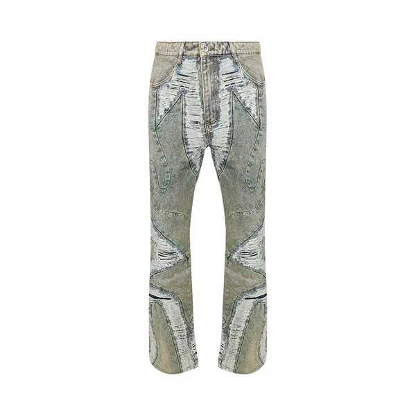 WHO DECIDES WAR BY EV BRAVADO Wave Distressed Jeans