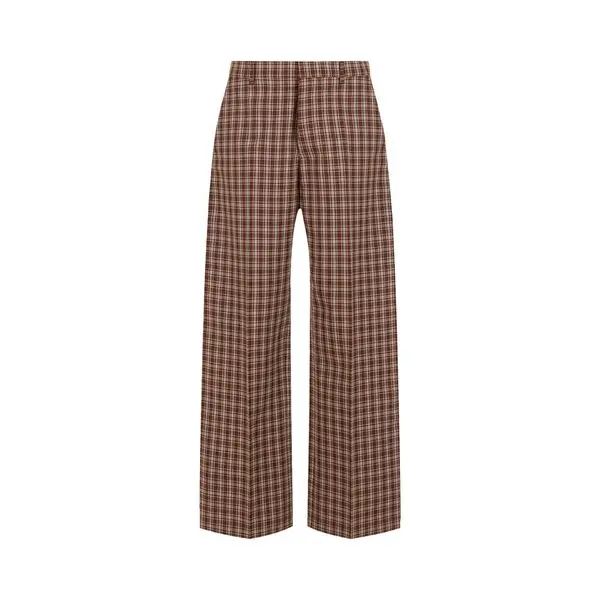 Marni Check Grain De Poudre Wool Trousers