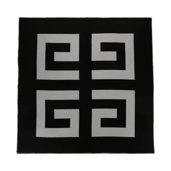 Givenchy 4g Logo Blanket /white - Black