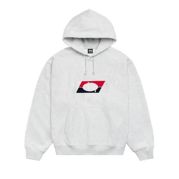 StÜssy Double Stripe Embroidered Hoodie - Grey