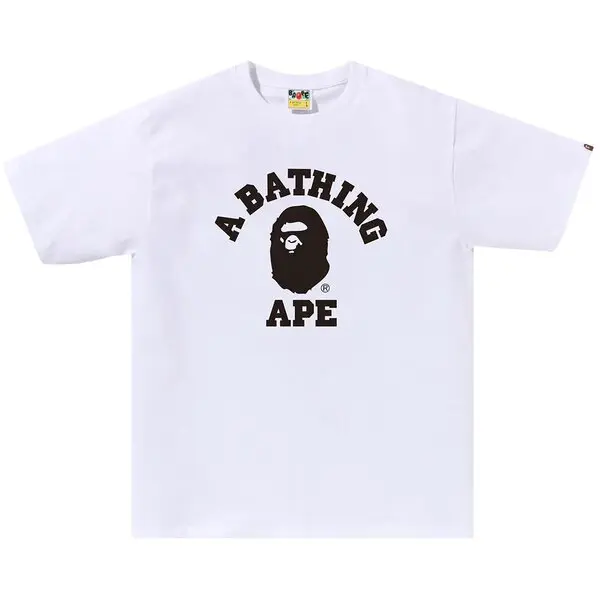 A BATHING APE Bicolor College Tee - White