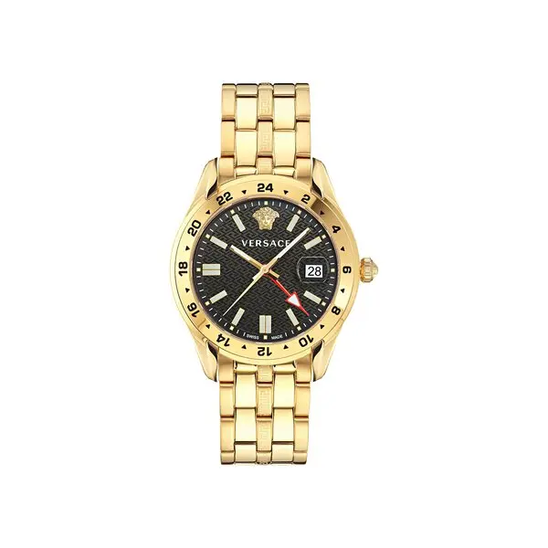 Versace Greca Time Gmt Watch - Gold