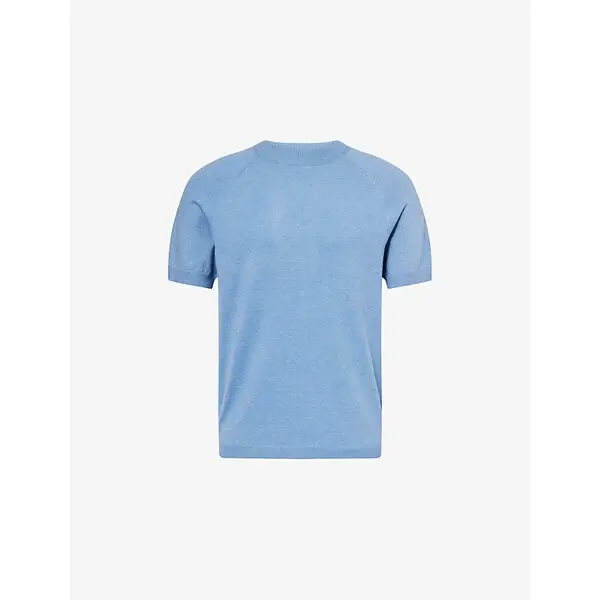 NOBL Archer Short-sleeve Knitted Top - Light Blue