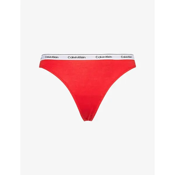 Calvin Klein Icon Logo Stretch-cotton Thong - Adrenaline Rush