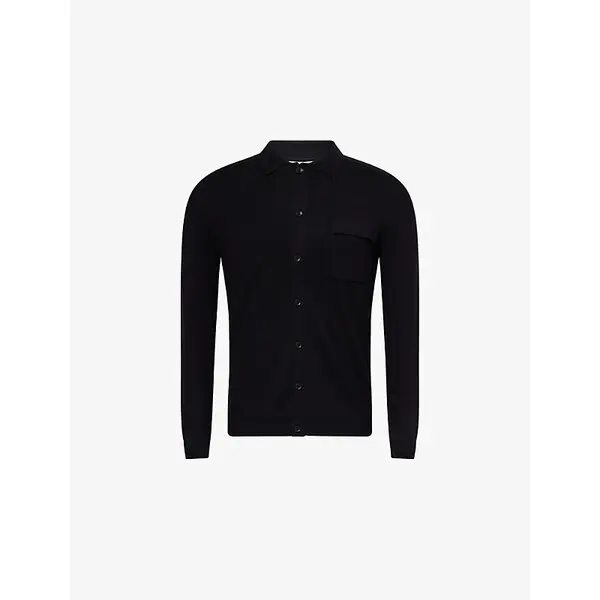 NOBL Koen Long-sleeve Knitted Shirt - Black