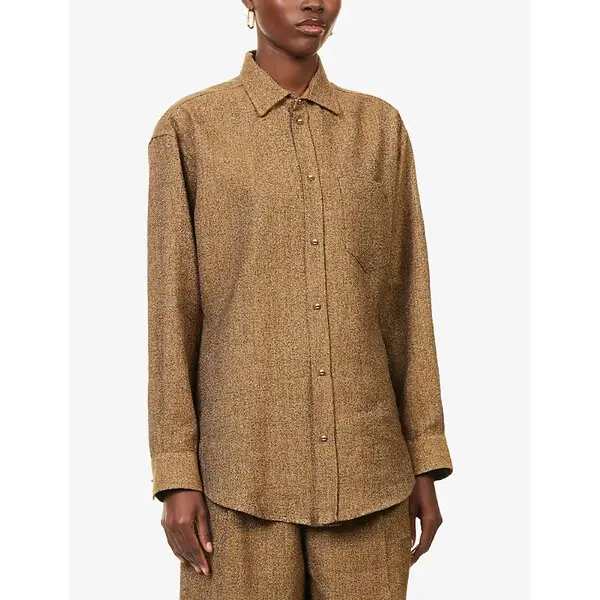 DARKPARK Tailored Linen And Cashmere-blend Shirt - Mustard