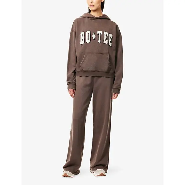 Bo+tee Branded Wide-leg Jersey Jogging Bottoms